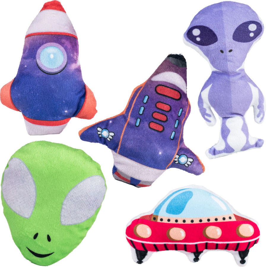 Space and Alien Mini Plush 5in 12pc | A&A Global Industries