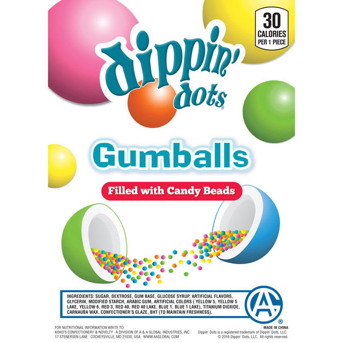 Dippin Dots Gumballs Filled w/Candy Beads | A&A Global