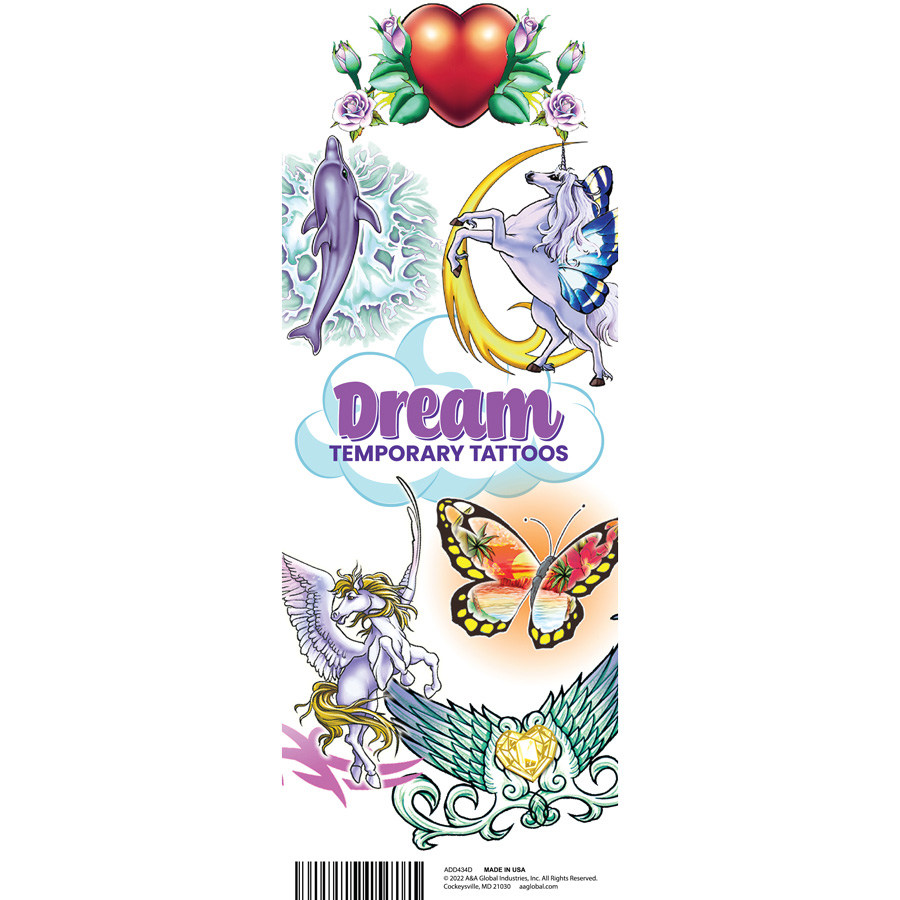 Dream Temporary Tattoos in Folders | A&A Global Industries