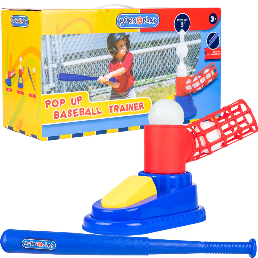 Pop Up Baseball Pitcher 3 Balls Bat | A&A Global Industries
