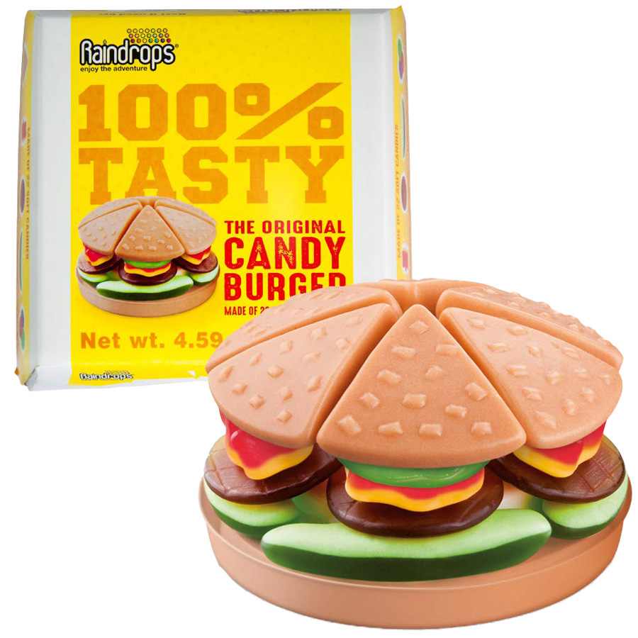 Raindrops Candy Hamburger Display Box 9pc | A&A Global
