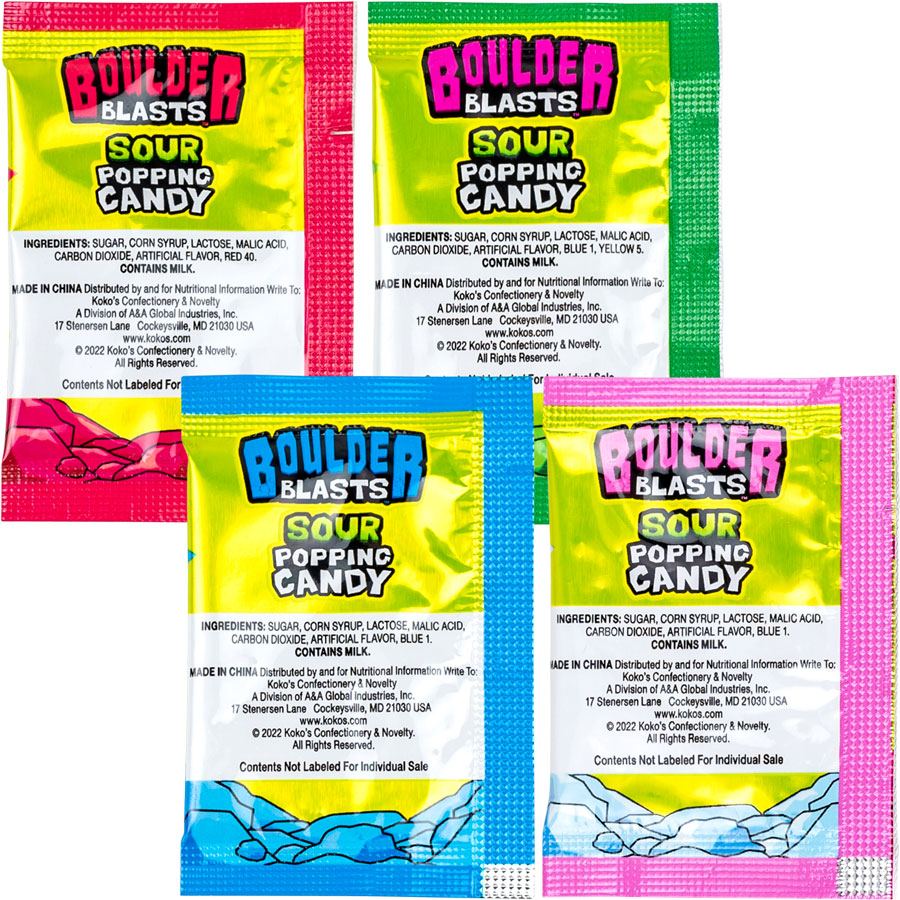 Sour Boulder Blast Popping Candy | A&A Global Industries