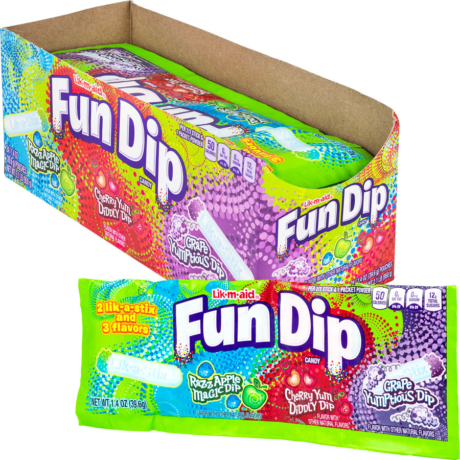 Lik M Aid Fun Dip Display Box 24 pc | A&A Global Industries