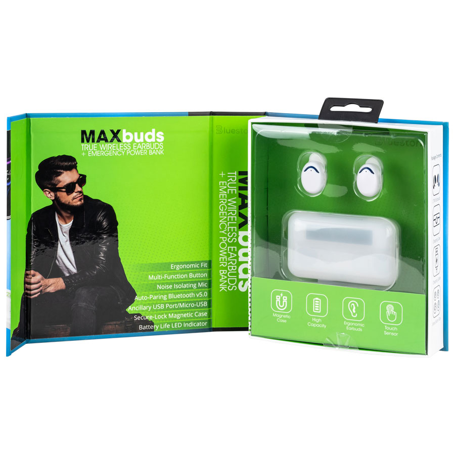 MAXbuds True Wireless Earbud w Case | A&A Global Industries