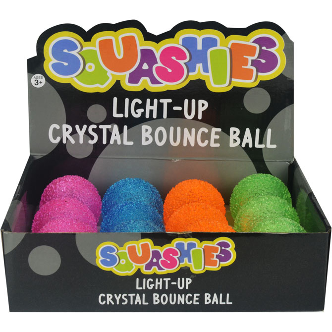 Light-Up Crystal Bounce Ball 2in Asst 12pcs | A&A Global