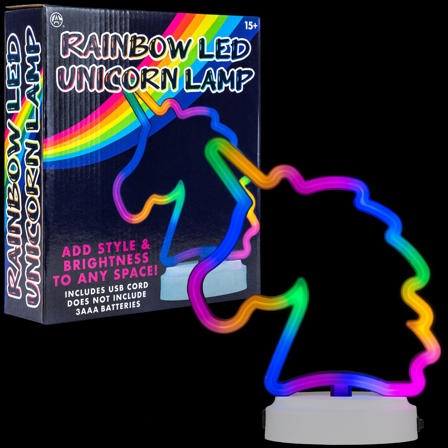 Rainbow LED Unicorn Lamp 9in | A&A Global Industries