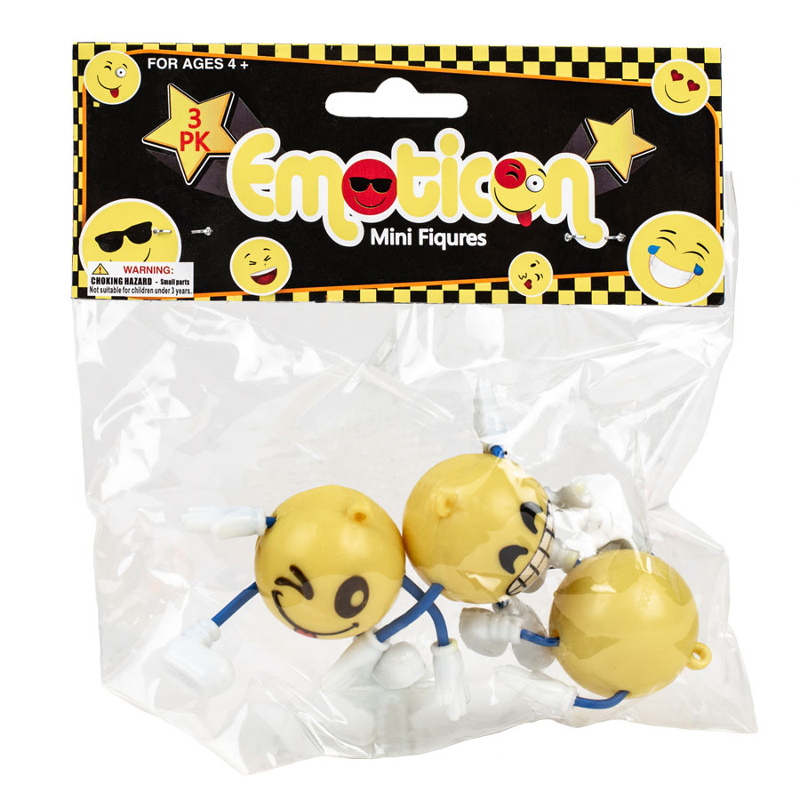 Emoticon Mini Bendable Figure 3pk | A&A Global Industries