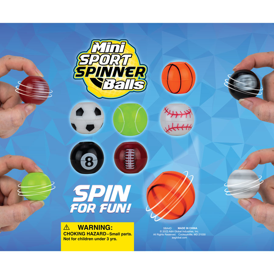 Sports Spinner Balls Display Card | A&A Global Industries