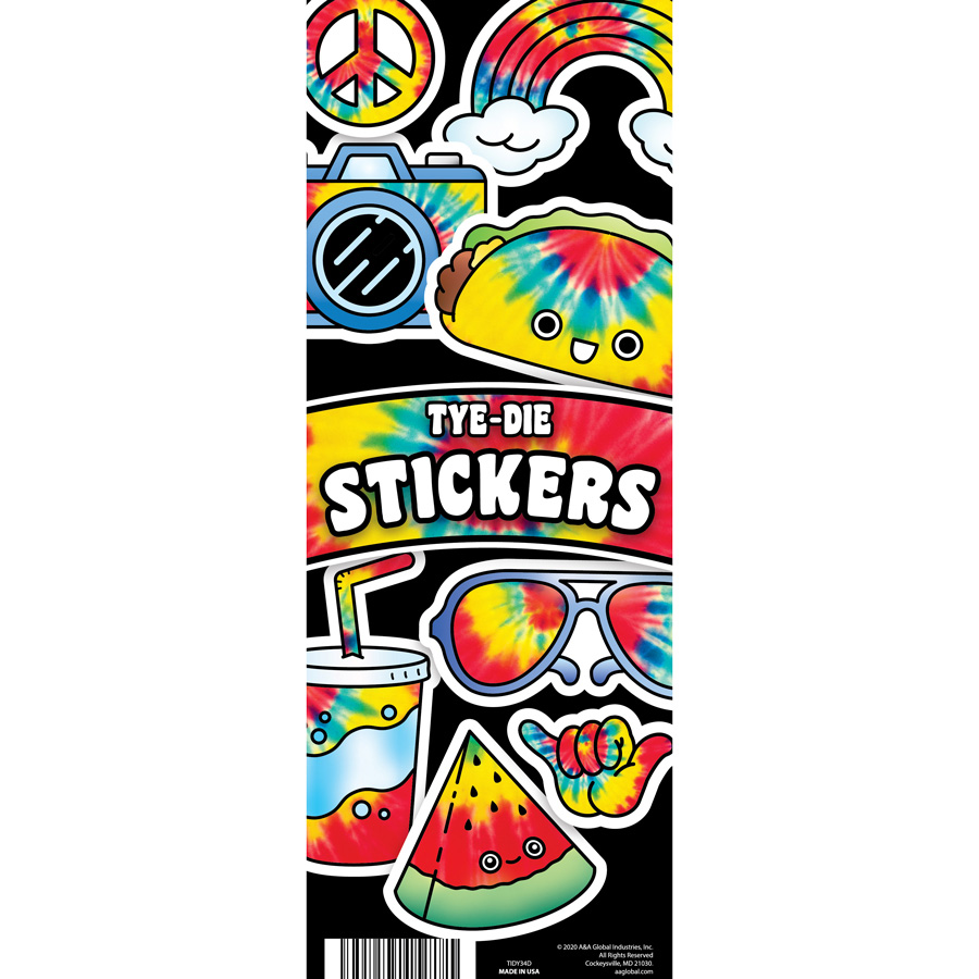 Tie Dye Stickers in Folders (300pcs) | A&A Global Industries
