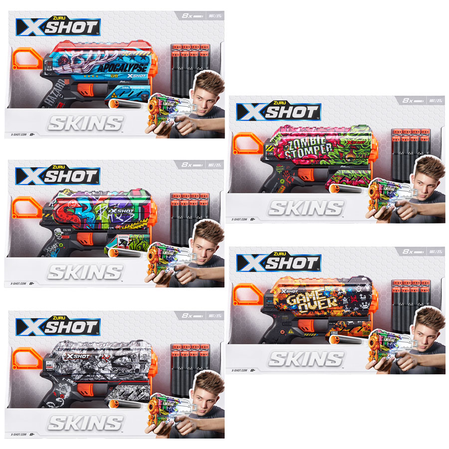 ZURU X Shot Skins Flux Asst 12 pcs | A&A Global Industries